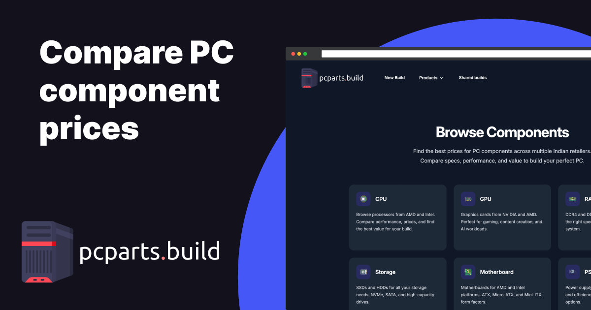 PCparts.build - Compare PC Component Prices in India